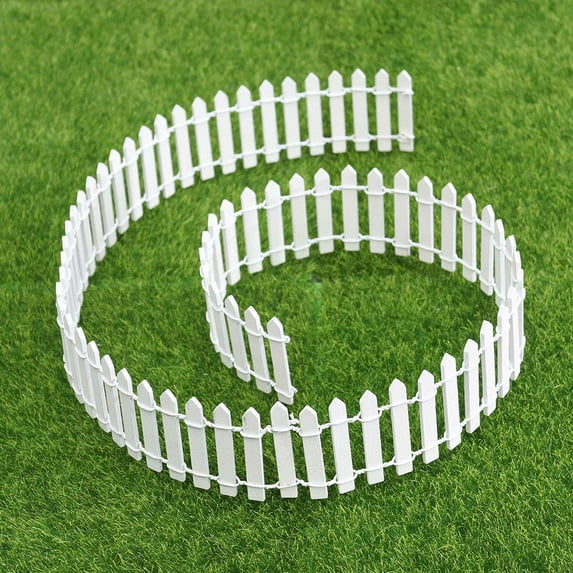 DINHEAROM Mini Lawn Fence White Wood For Miniature Potted Landscape ...