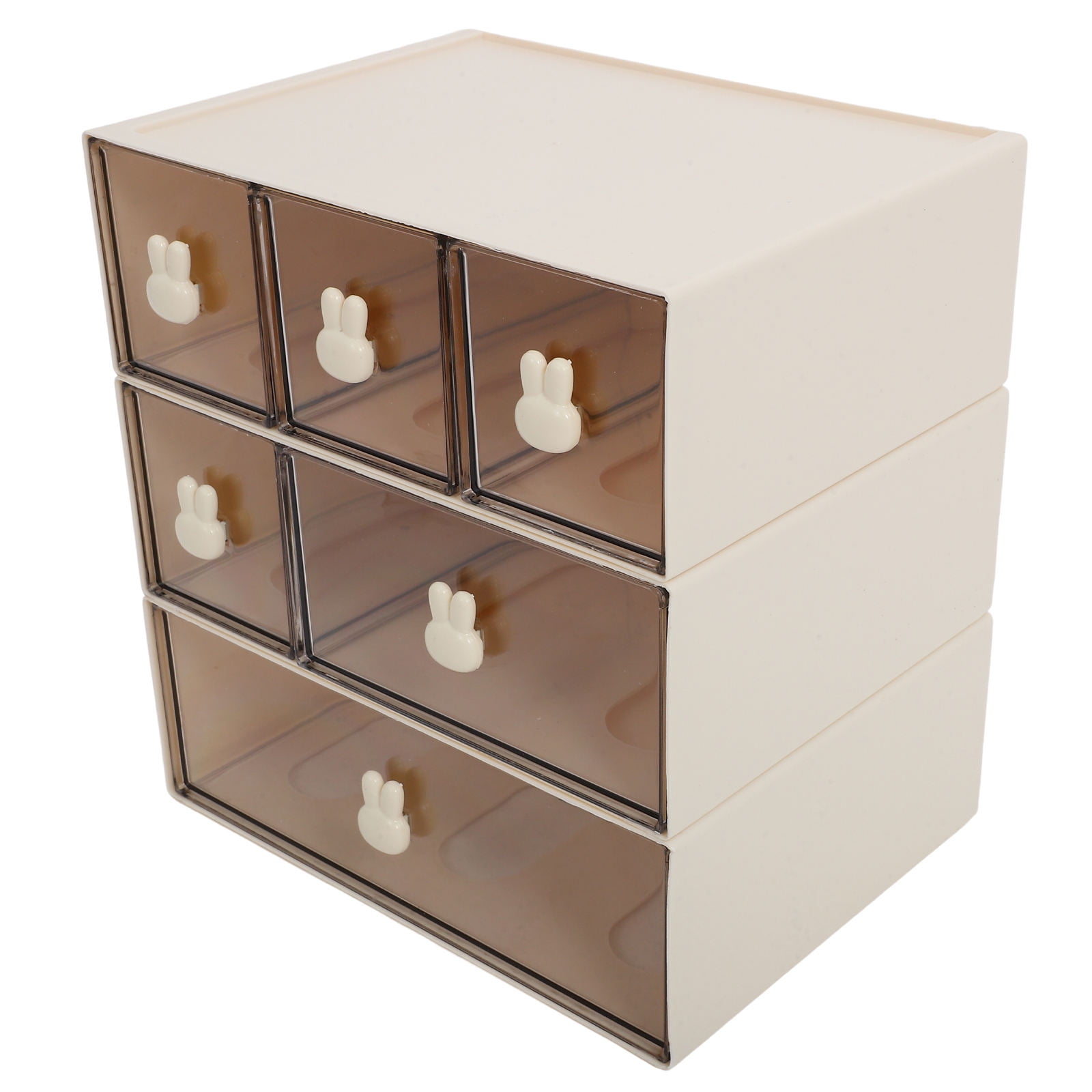 MLINS White Multilayer Stackable Desktop Organizer with Transparent ...