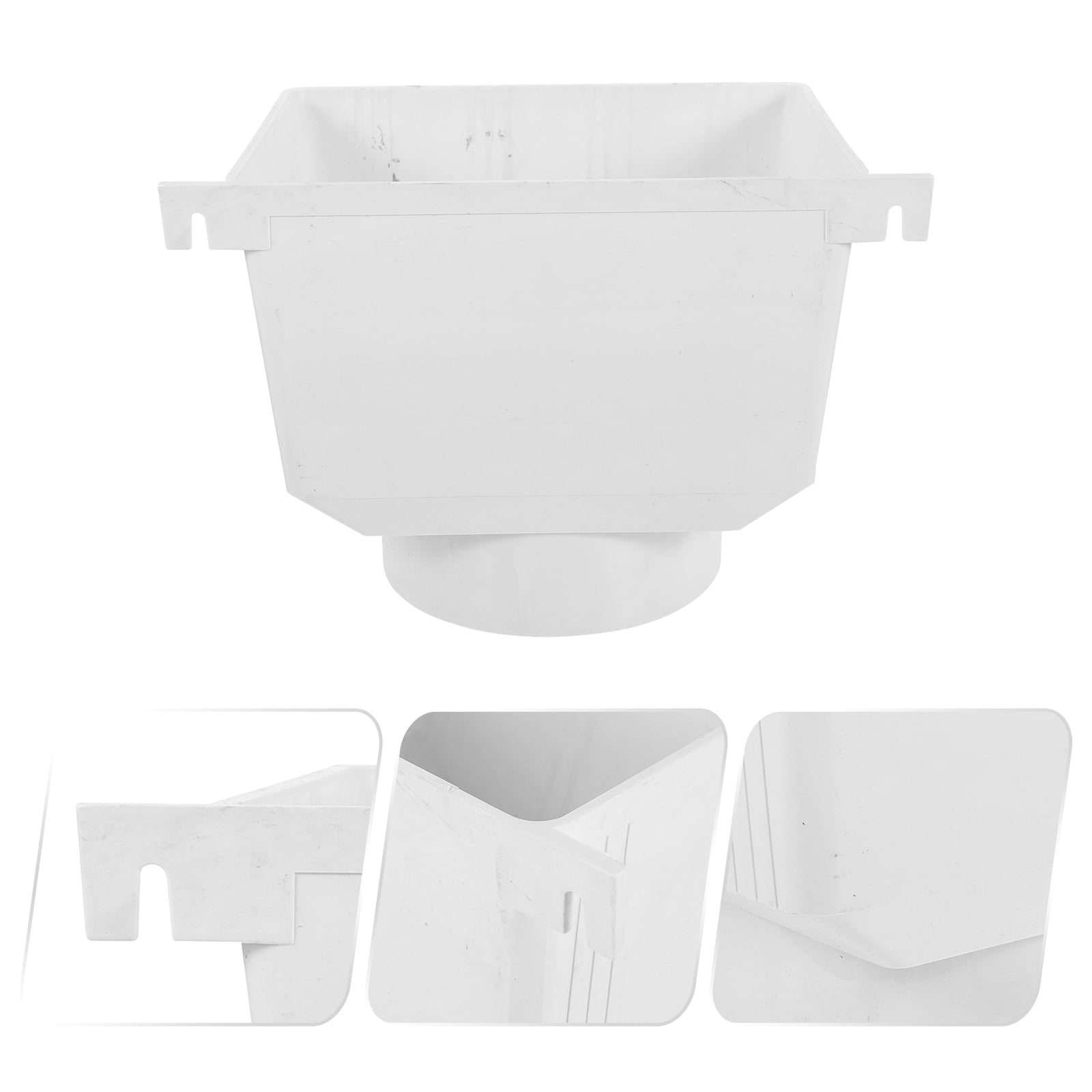 MLINS White PVC Downspout Rain Funnel for Pipe Efficient Drainage ...