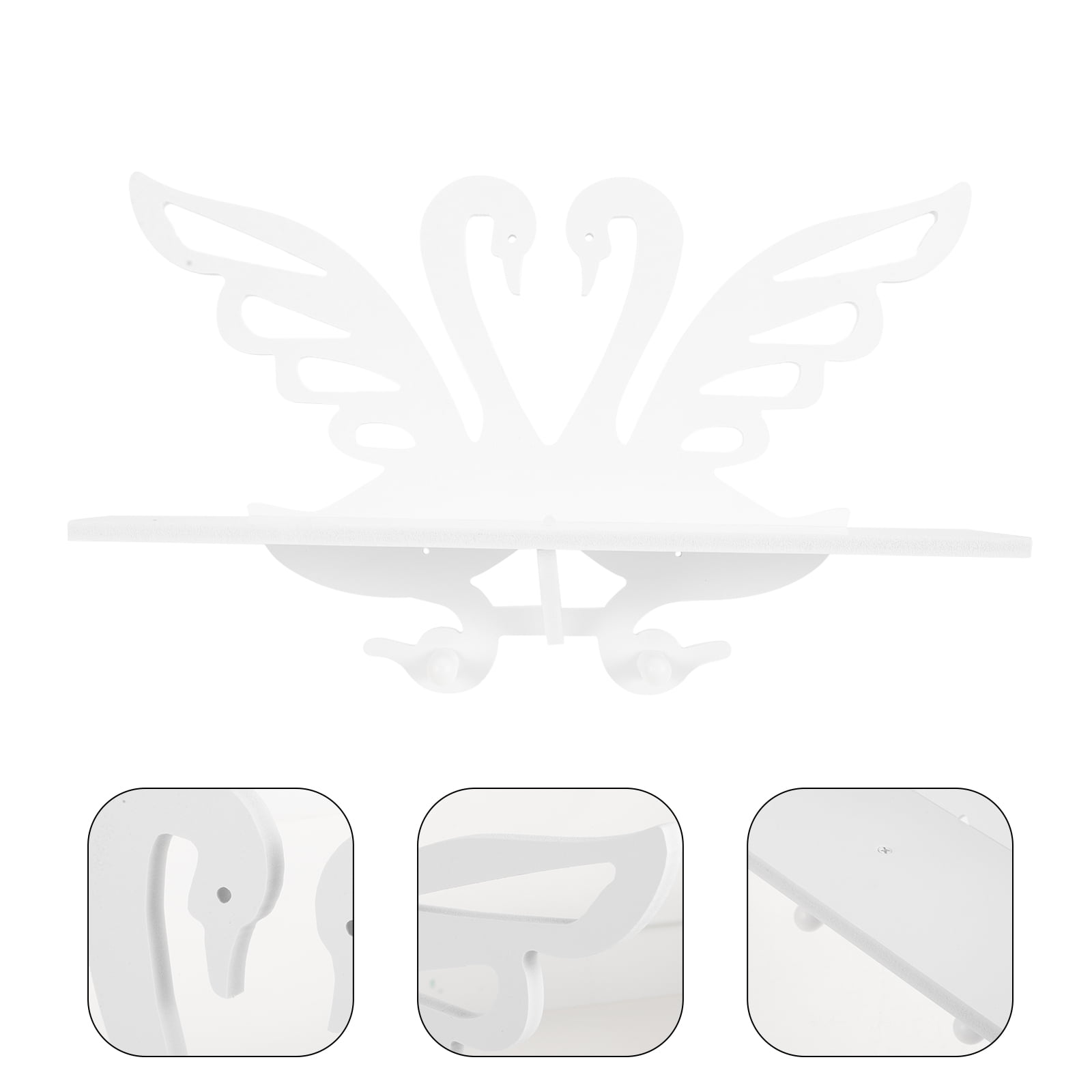 MLINS White PVC Wall Floating Shelf for Holding Plugs with Large ...