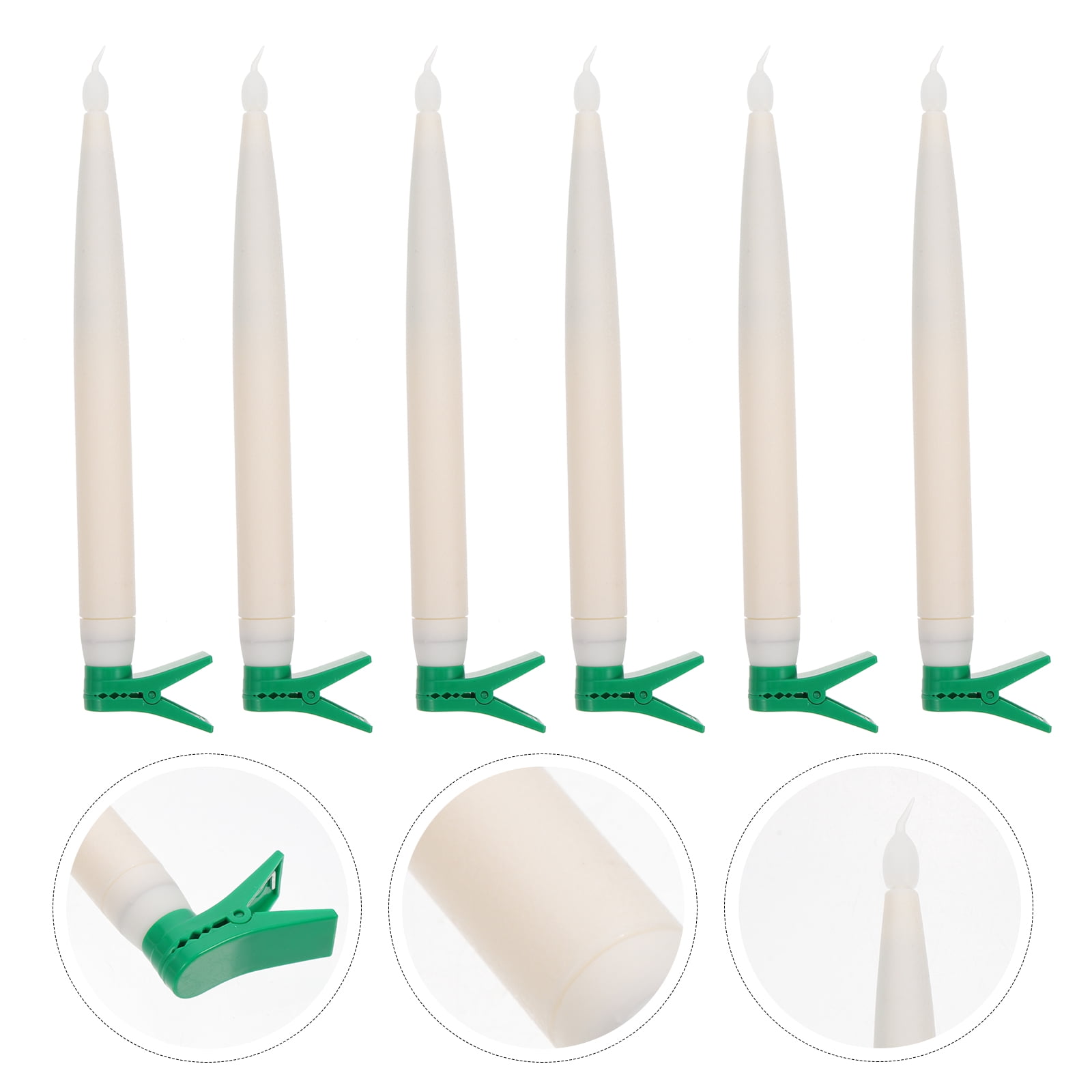 MLINS White Plastic Electric Candlestick for Decor Create Warm ...