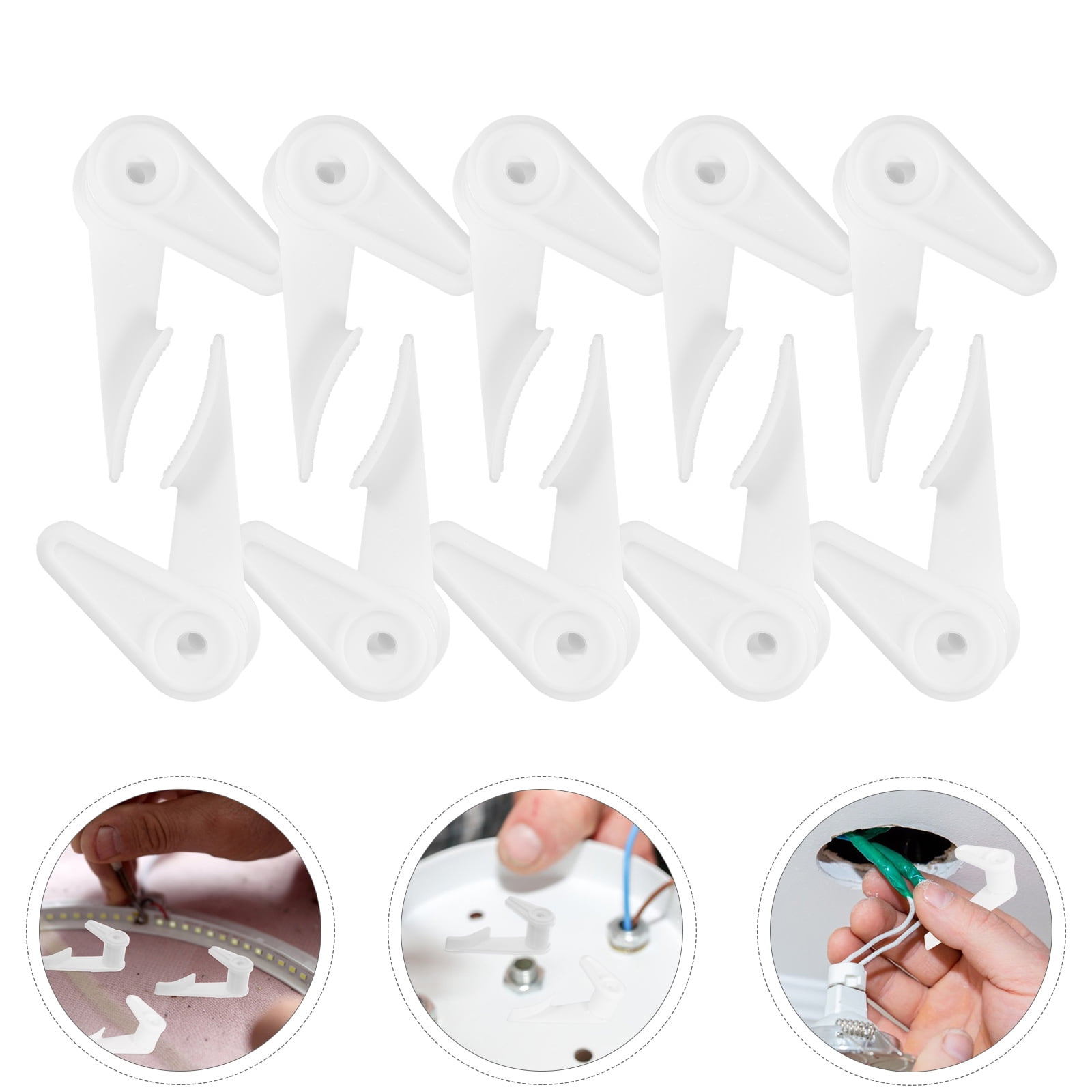 MLINS White Plastic Lamp Shade Clips for Ceiling Light Fixture Mounting ...