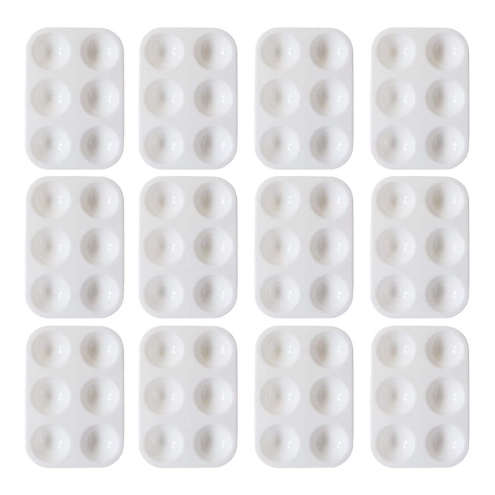 MLINS White Plastic Painting Palettes with 6 Plates for Drawing and Art ...