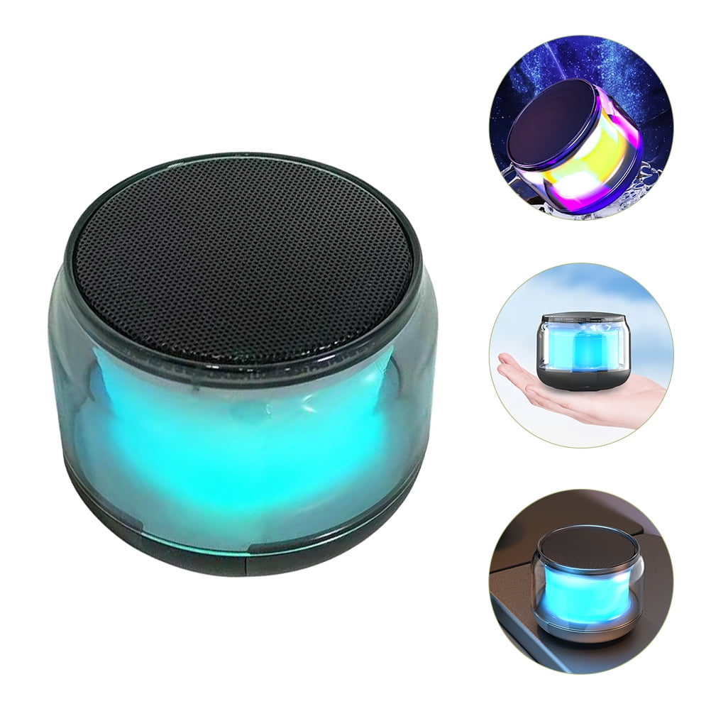 MLINS Wireless Speaker with LED Lights for Indoor Use Black Mini Music ...
