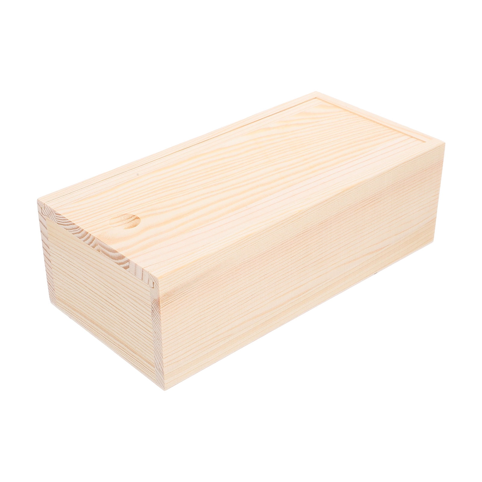 MLINS Wood Box with Sliding Lid Unfinished Wood Storage Box Blank ...