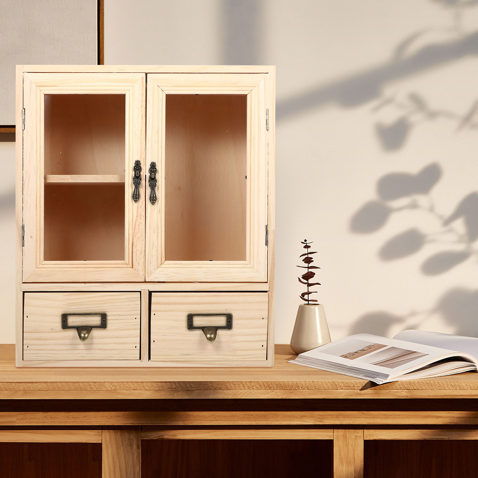 TEHAUX Decorative Kitchen Countertop Storage Box Beige 1Set 14.2X12.2X4 ...