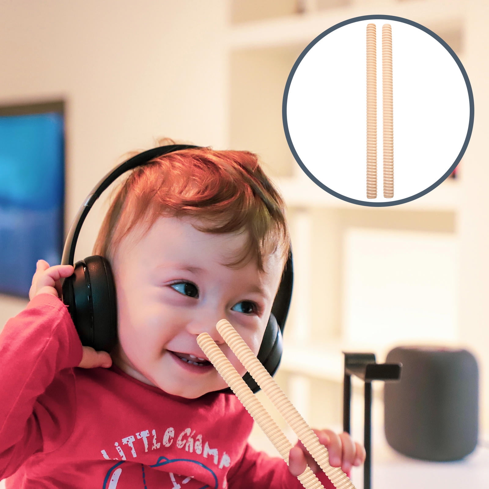 MLINS Wood Claves Musical Percussion Instrument for Children Made of ...