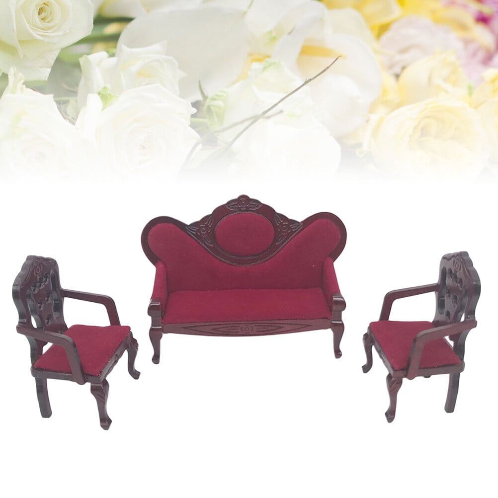 MLINS Wood Mini House Sofa Set for Decoration with Exquisite Detail ...