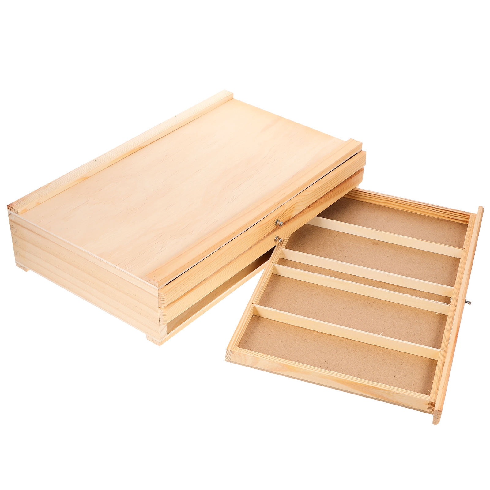 MLINS Wood Paint Brush Storage Holder Wall Pen Drawer Pencil Organizer ...