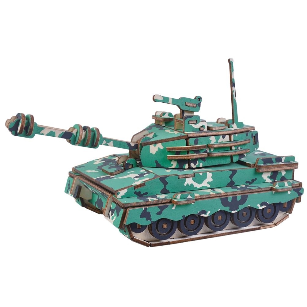 MLINS Wooden 3D Tank Puzzle Toy for Kids Playing Educational DIY ...
