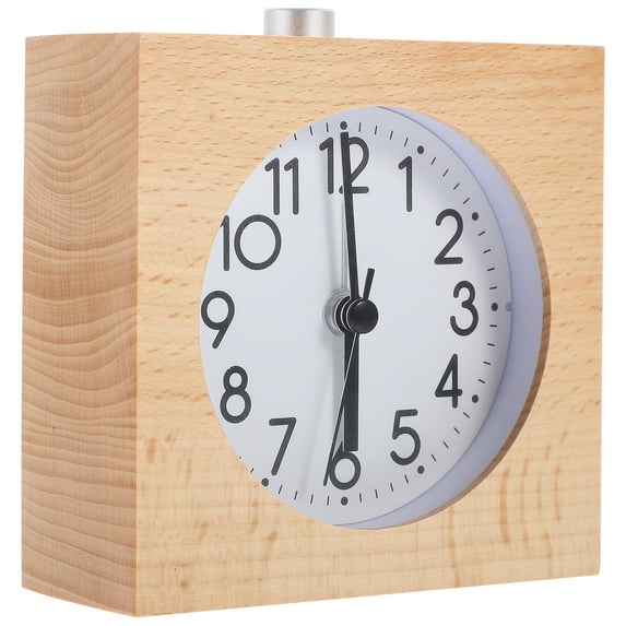 MLINS Wooden Alarm Clock Decorative Clock Bedside Clock Chic Wood ...