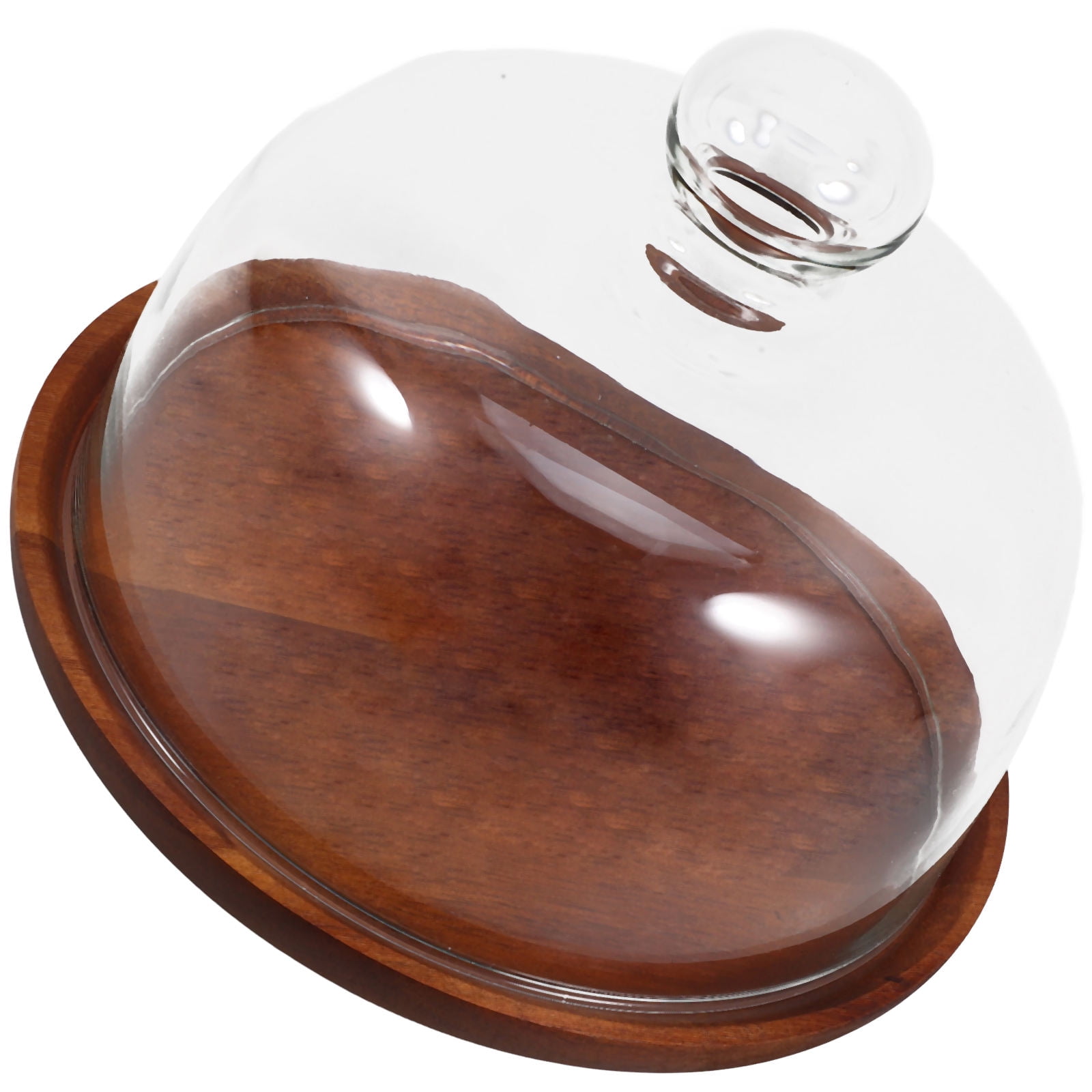 MLINS Wooden Cake Tray Cake Plate Server Platter With Dome Small Wood ...