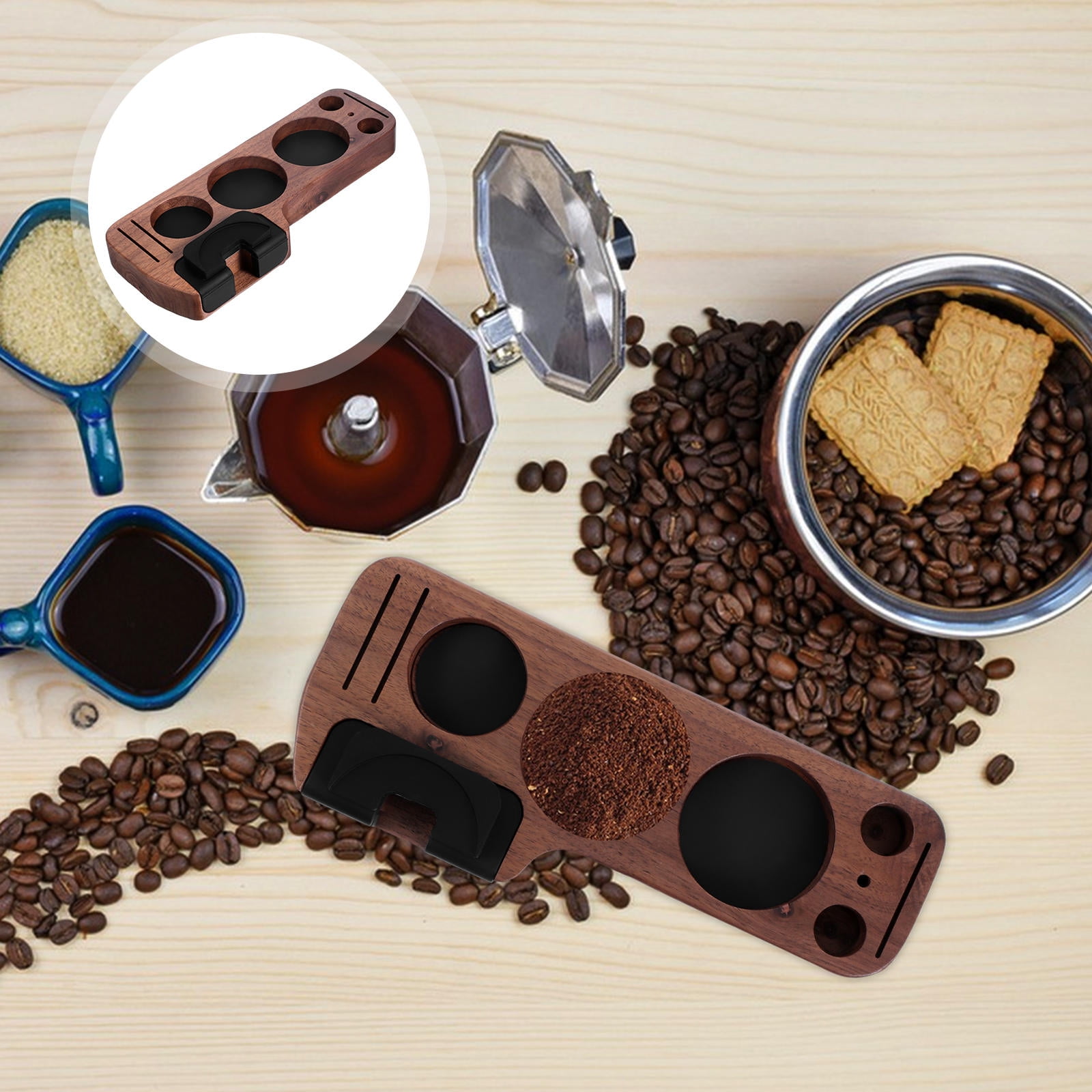 MLINS Wooden Coffee Tamper Stand Elegant Tamper Station For Espresso ...