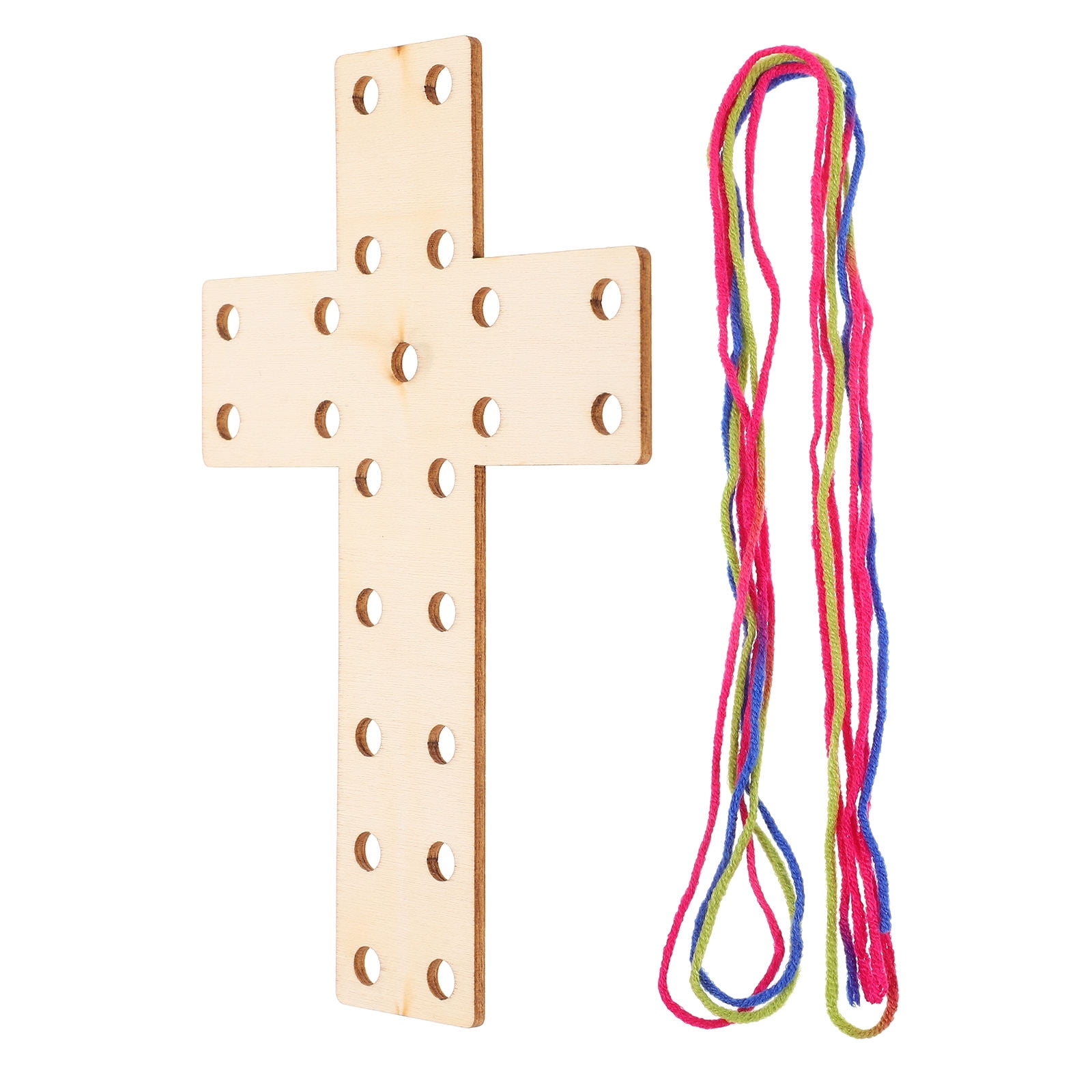MLINS Wooden Cross Craft Kit for Yarn Weaving with Assorted Color Yarn ...