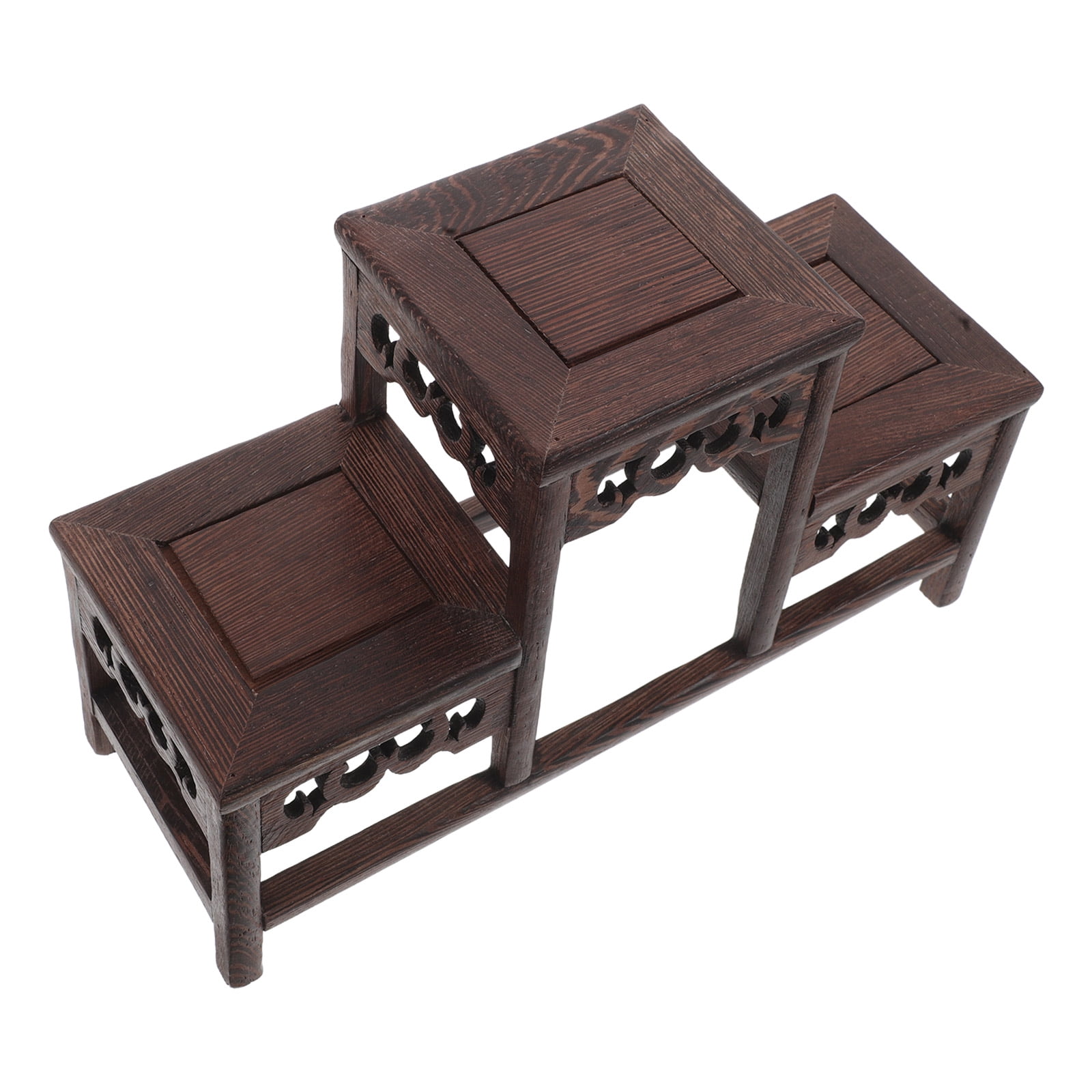 MLINS Wooden Display Stand 3 Tier Riser Stand Rustic Wood Shelf Kitchen ...