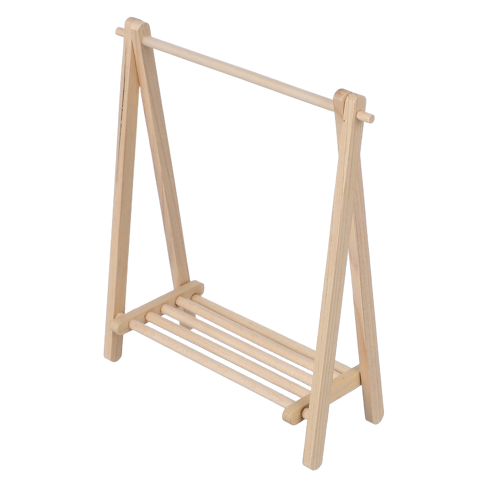 MLINS Wooden Doll Dress Rack Portable Miniature Clothes Drying Rack ...