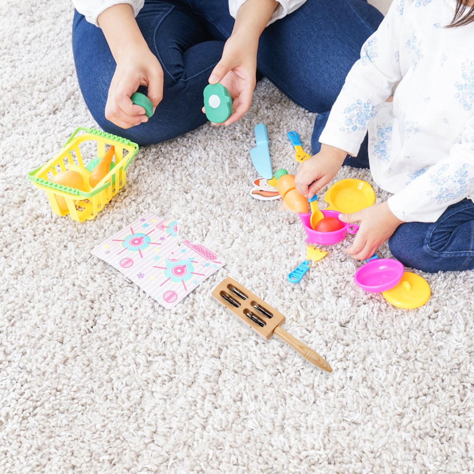 MLINS Wooden Handle Jingle Bells Handheld Sleigh Bells 4 Bells ...