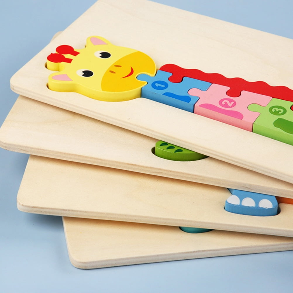 MLINS Wooden Jigsaw Puzzle for Kids Playing with Bright Colors and ...