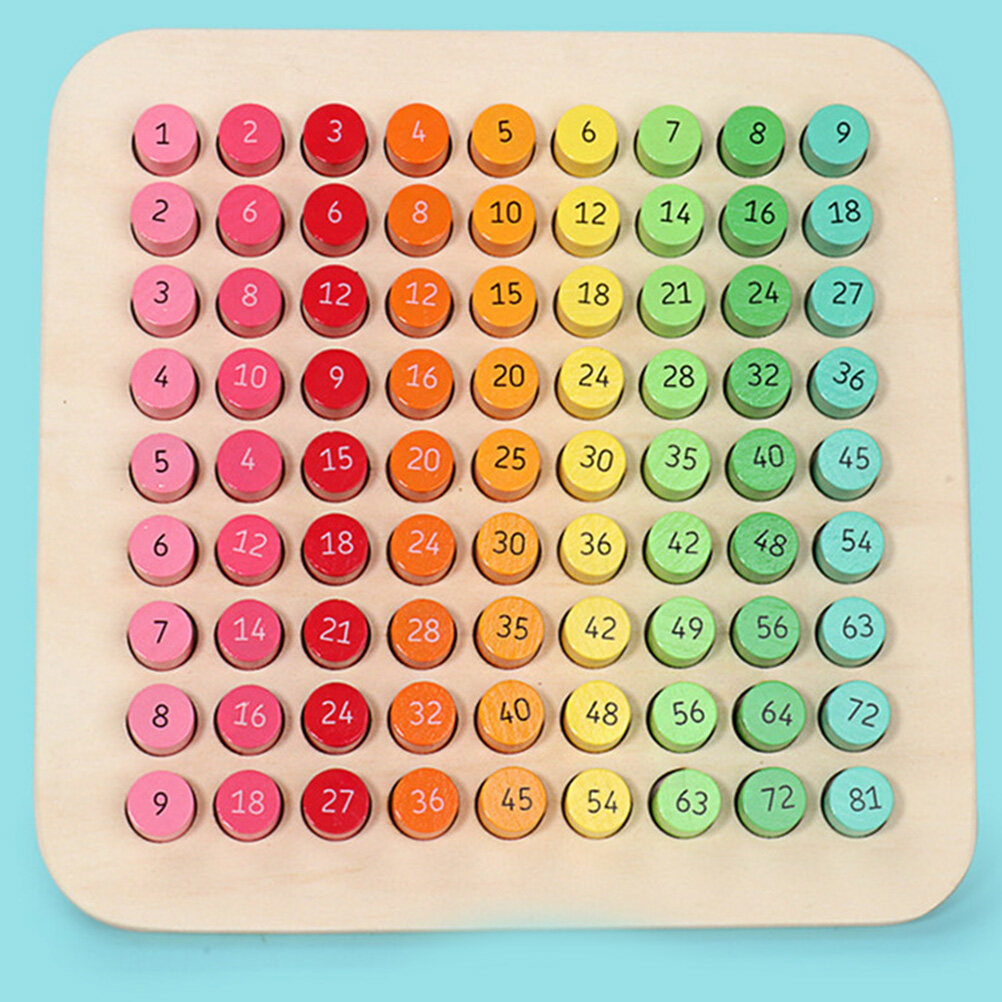 MLINS Wooden Multiplication Table Toy for Kids, MultiColor Arithmetic ...