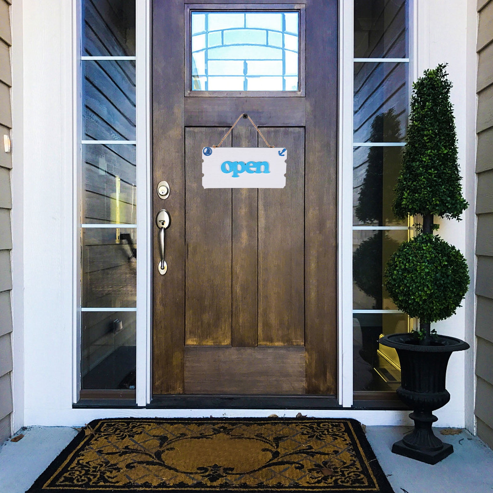 MLINS Wooden Open Closed Sign Door Handle Welcome Sign Front Door ...