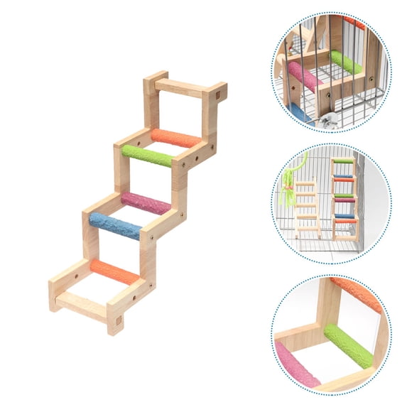 MLINS Wooden Parrot Ladder Toy for Beak Conditioning and Climbing Fun ...