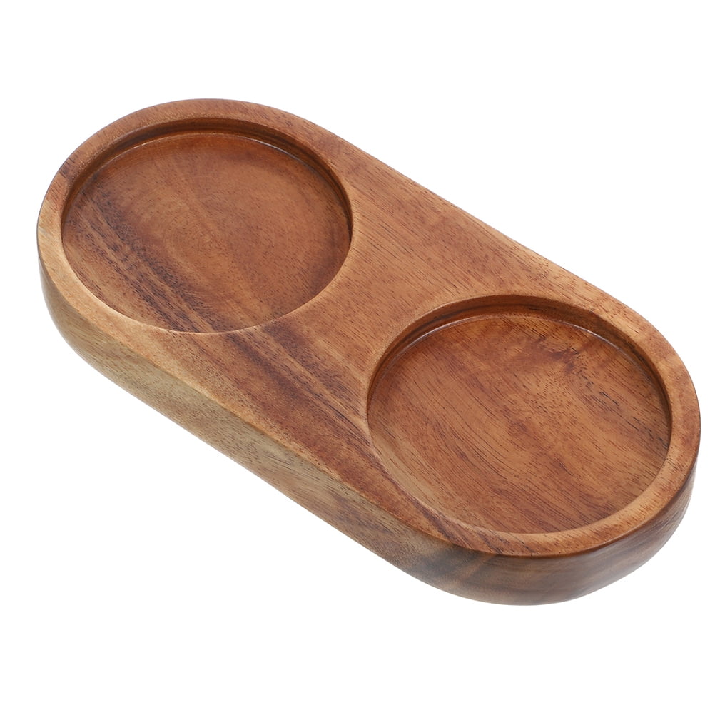 MLINS Wooden Pepper Tray Salt And Pepper Grinder Holder Wood Tray For ...