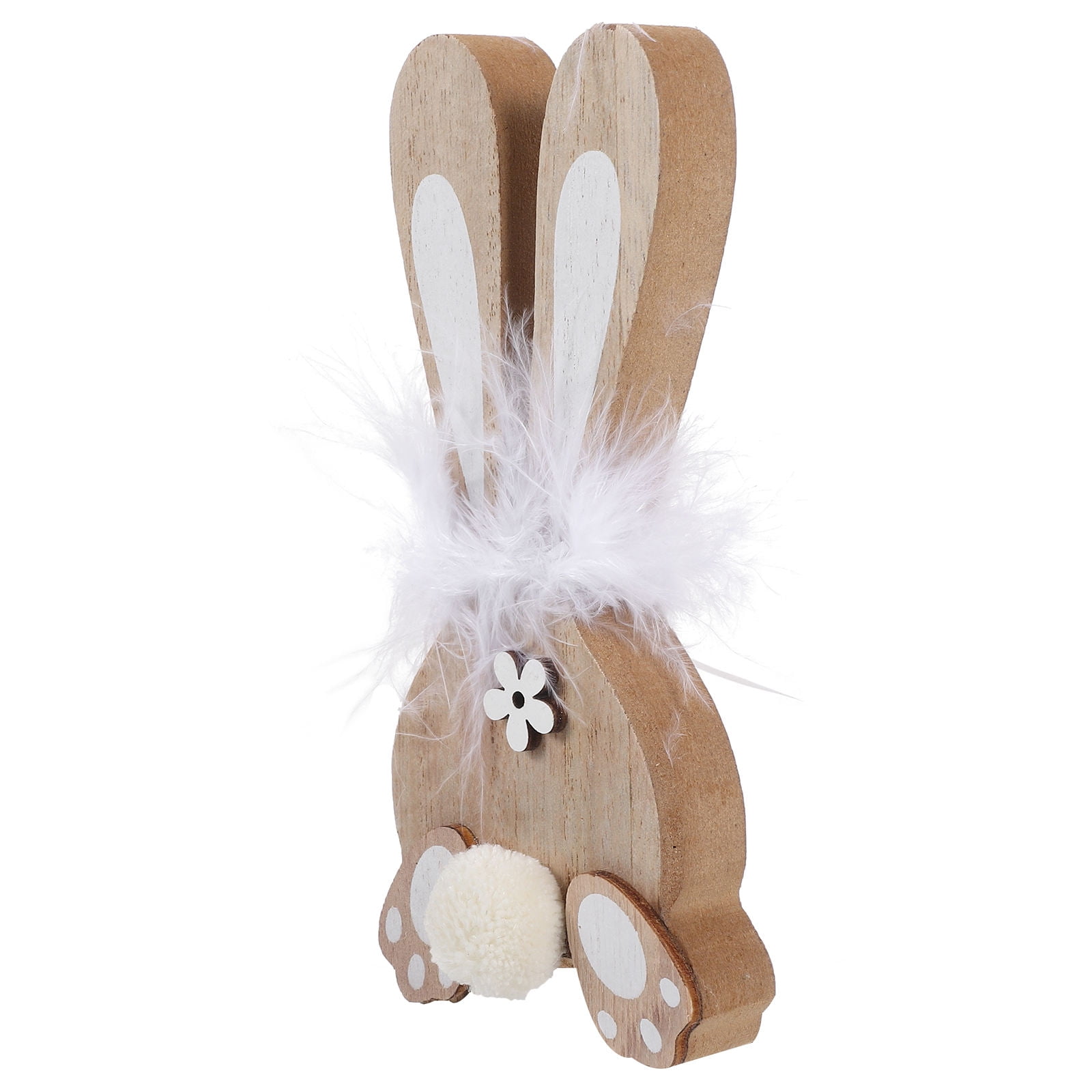 MLINS Wooden Rabbit Easter Wood Bunny Easter Wooden Craft Rabbit ...