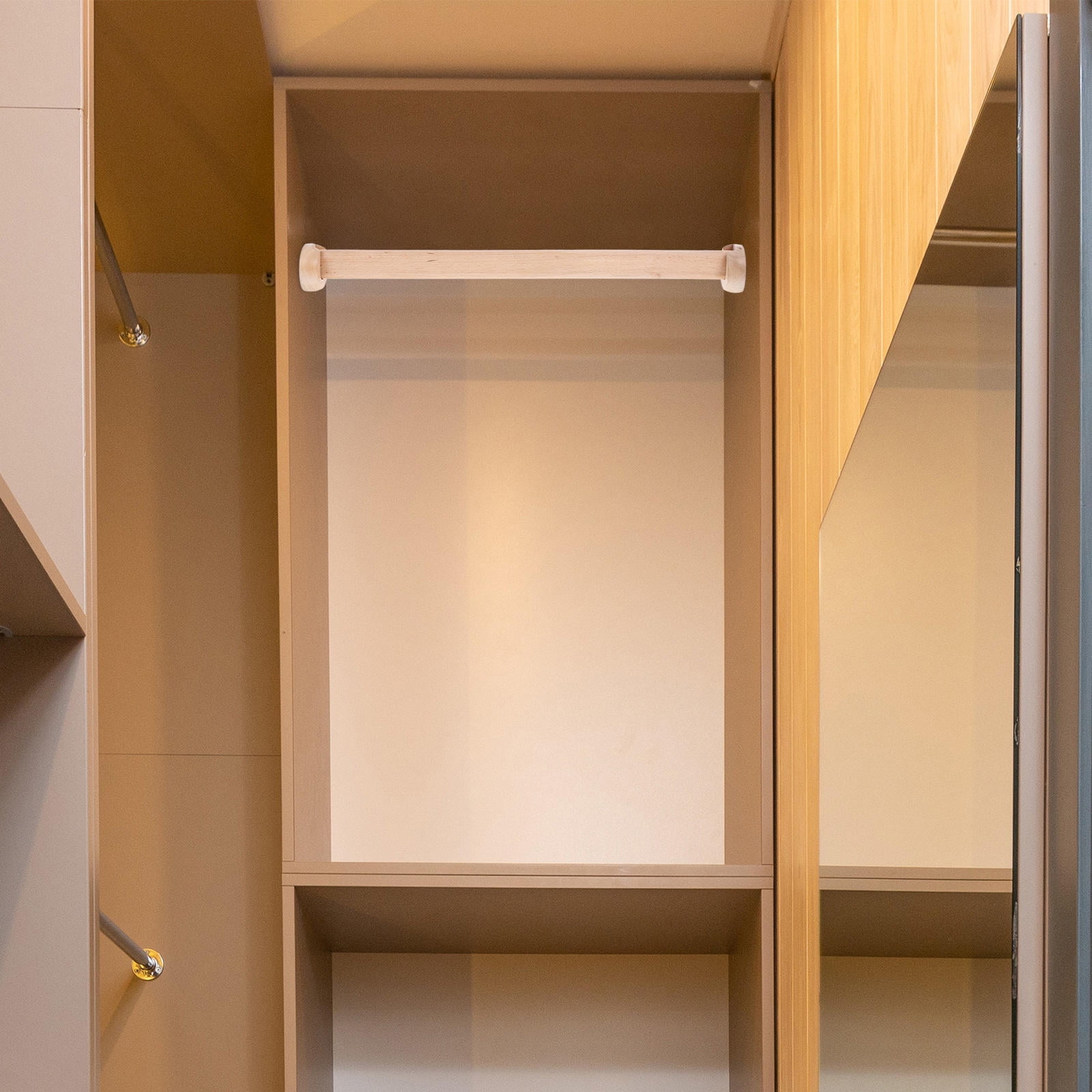 MLINS Wooden Rod for Closet Hanging Rod 40-50CM Heavy Duty Tension Rod ...