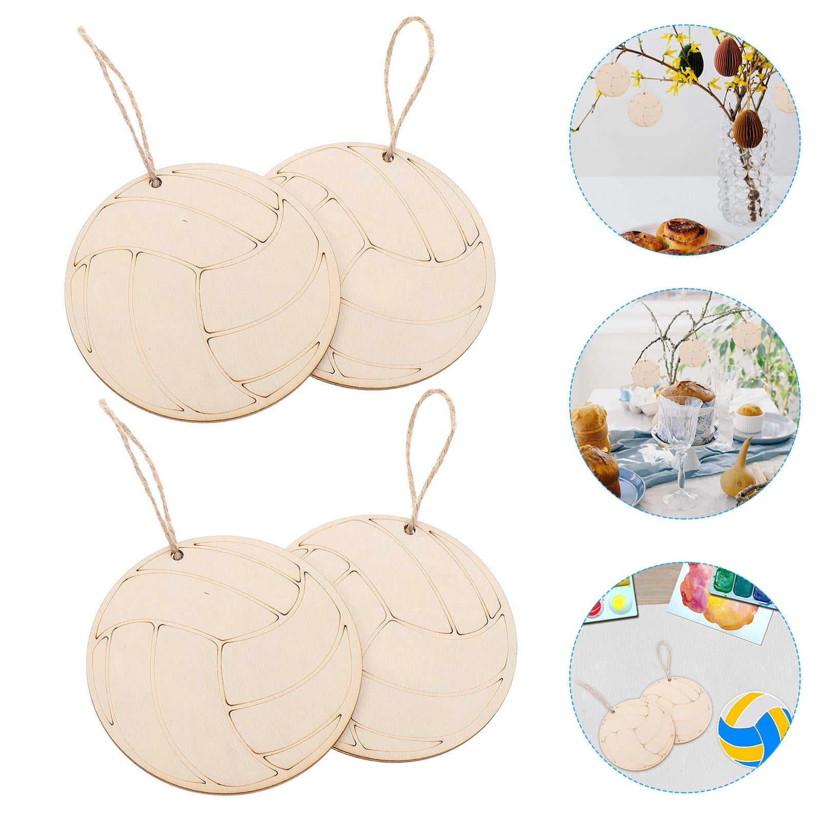 MLINS Wooden Volleyball Cutouts for Decoration Creative DIY Craft ...