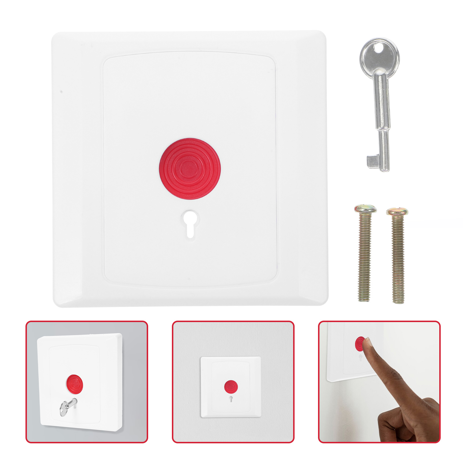 LIFKOME Red Emergency Button Square 1Set 3.4In - Walmart.com