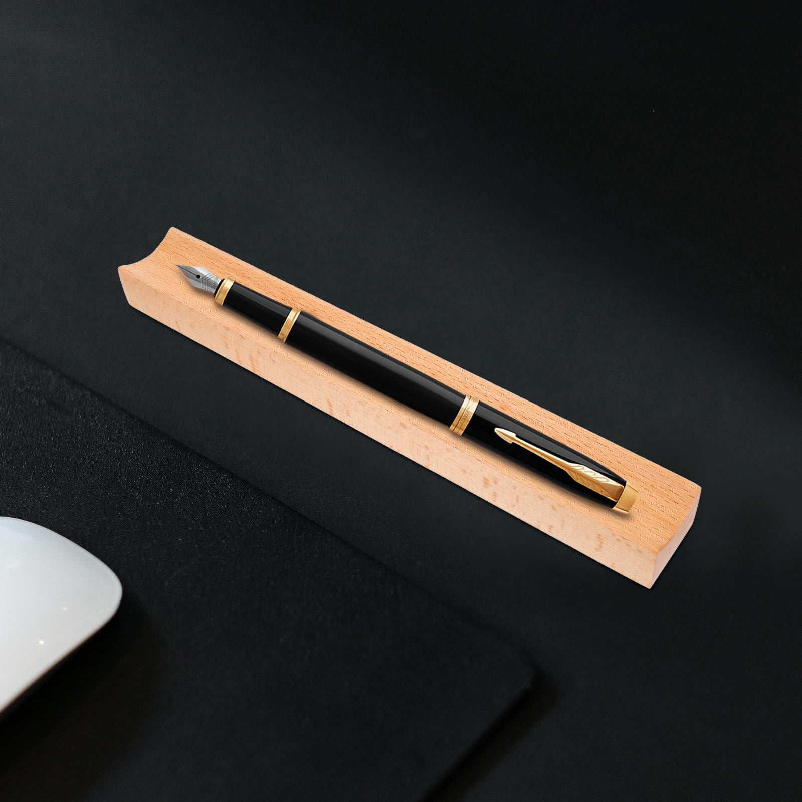 MLINS Worgeous Minimalist Desk Pen Stand Wooden Tray Holder Rest ...