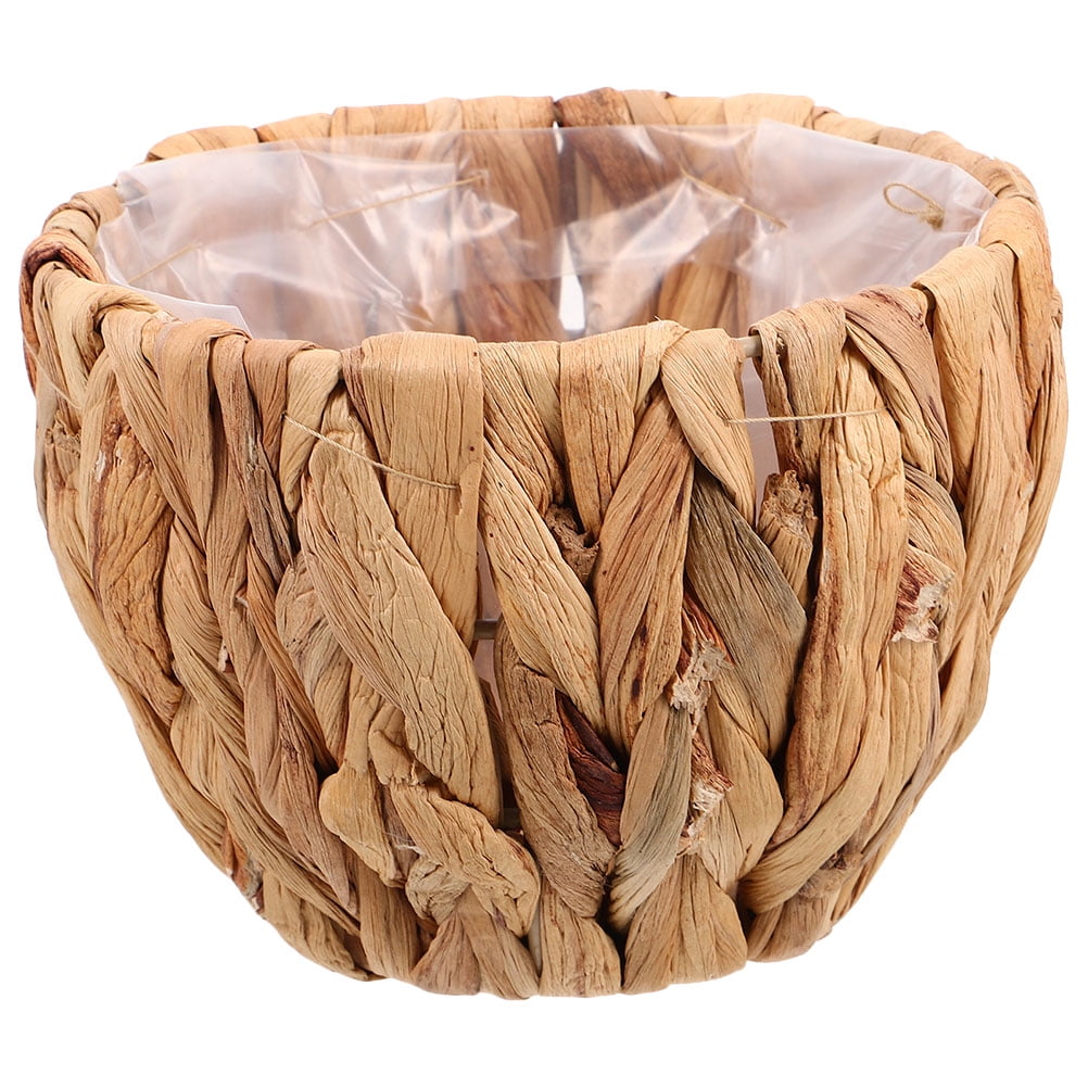 MLINS Woven Planter Basket Rustic Straw Flower Pot Flower Arrangement ...