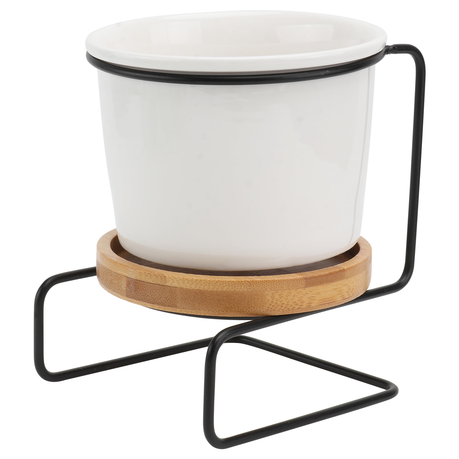 MLINS Wrought Iron Flower Pot Stand Plug Rattan Outdoor Plants Floral ...