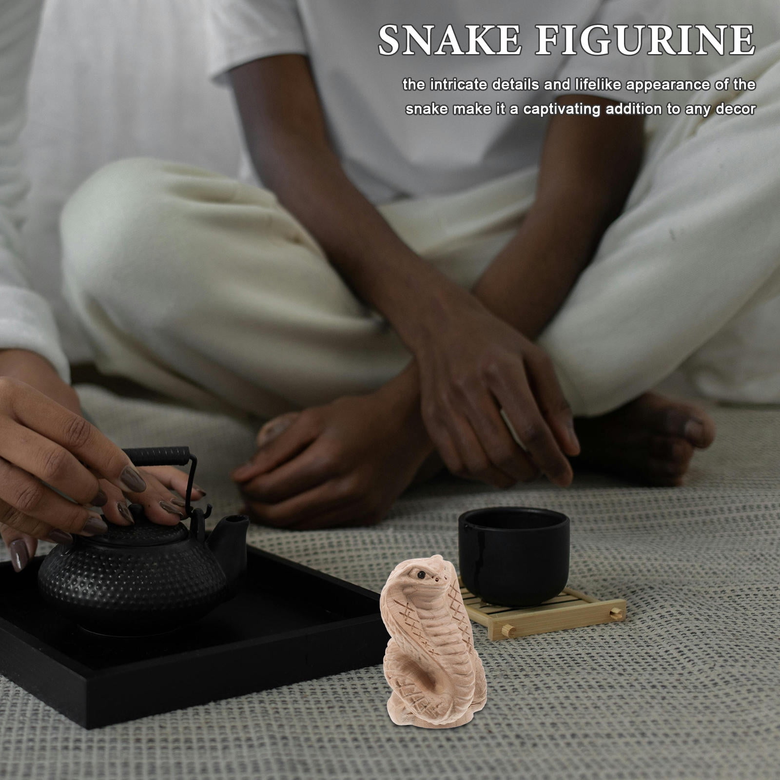 MLINS Year of the Snake Decoration Hand Carved Wooden Snake Figurine ...