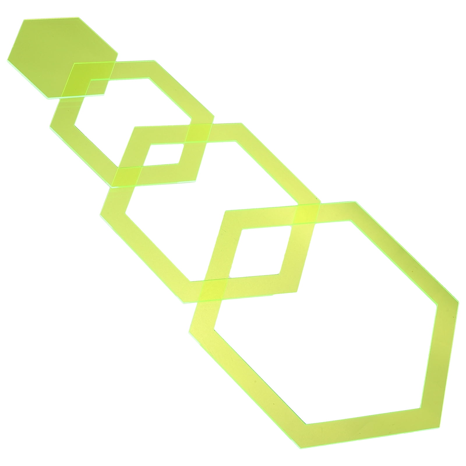 MLINS Yellow Acrylic Quilting Ruler for Home Use Hexagon Shaped Sewing ...