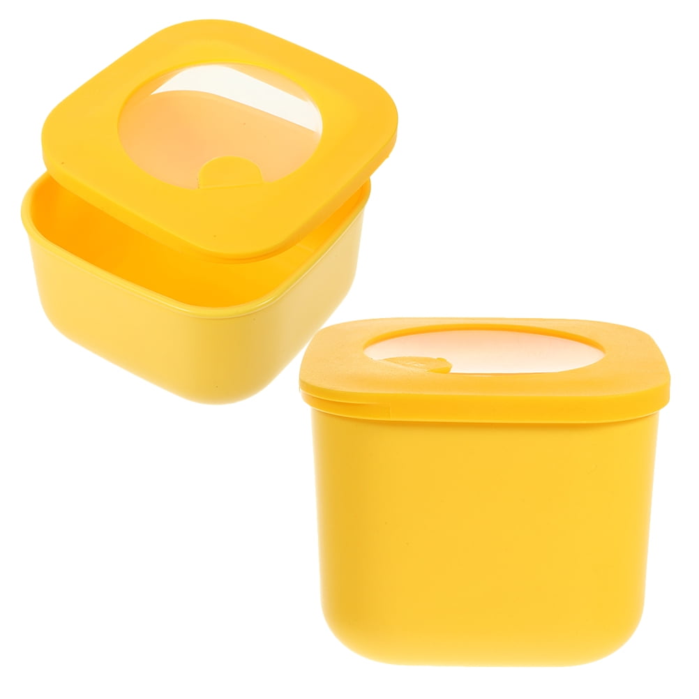 MLINS Yellow Cheese Container for Fridge 2pcs PP Storage Box for Butter ...