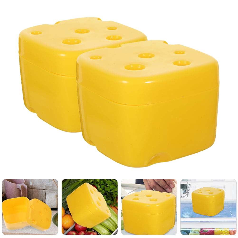 MLINS Yellow Cheese Storage Containers with Lid for Fridge Use Safe ...
