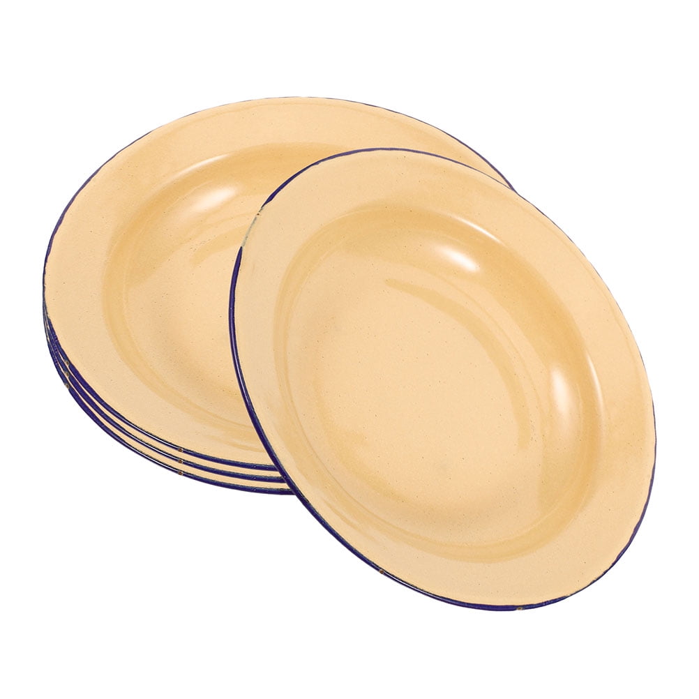 MLINS Yellow Enamel Plate for Kitchen Use with Smooth Finish and Sturdy ...