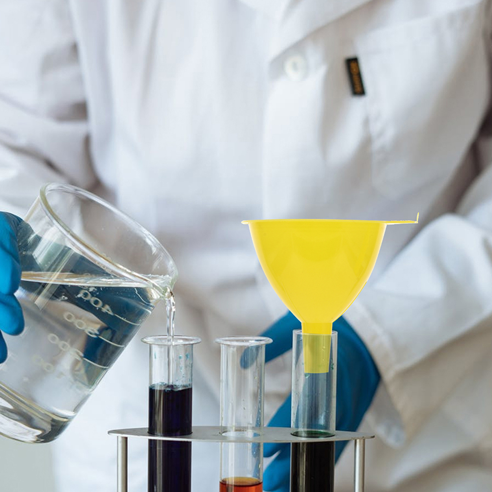 MLINS Yellow Plastic Scientific Funnel for Laboratory Use Lightweight ...