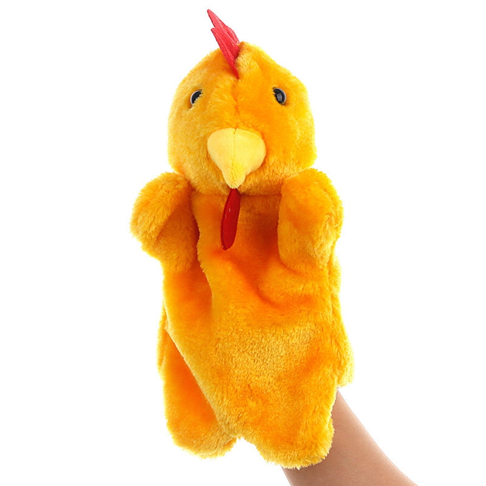 MLINS Yellow Plush and PP Cotton Finger Puppet for Kids Playing with Lovely Cartoon Animal ...
