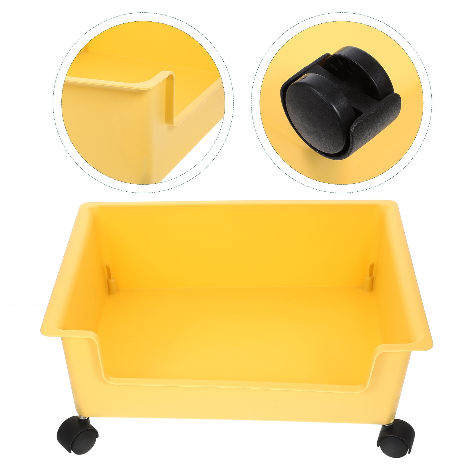 MLINS Yellow Rolling Storage Cart with Wheels for Organizing Sundries ...