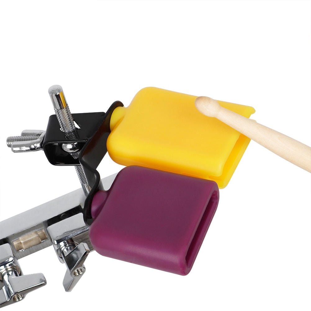 MLINS Yellow and Purple Square Wooden Fish Cow Bell High and Low Pitch ...