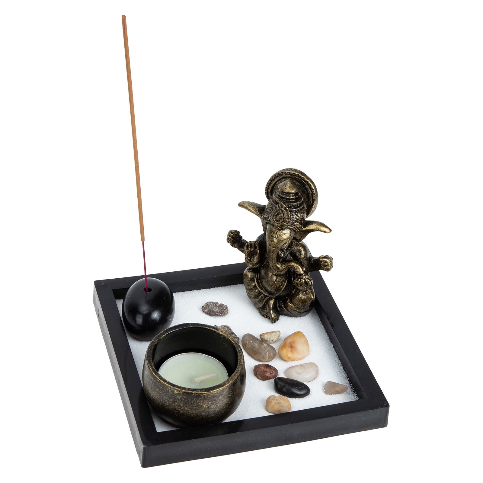 MLINS Zen Sand Box for Desk Small Resin Sandbox Adornment with Sand and ...