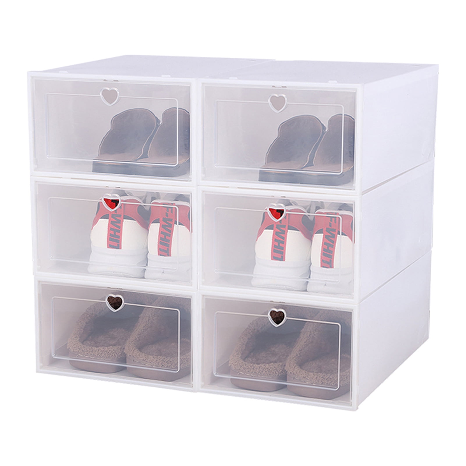 MLMLH Plastic Cases Containers Flip Shoe Box, Stackable, Dustproof ...