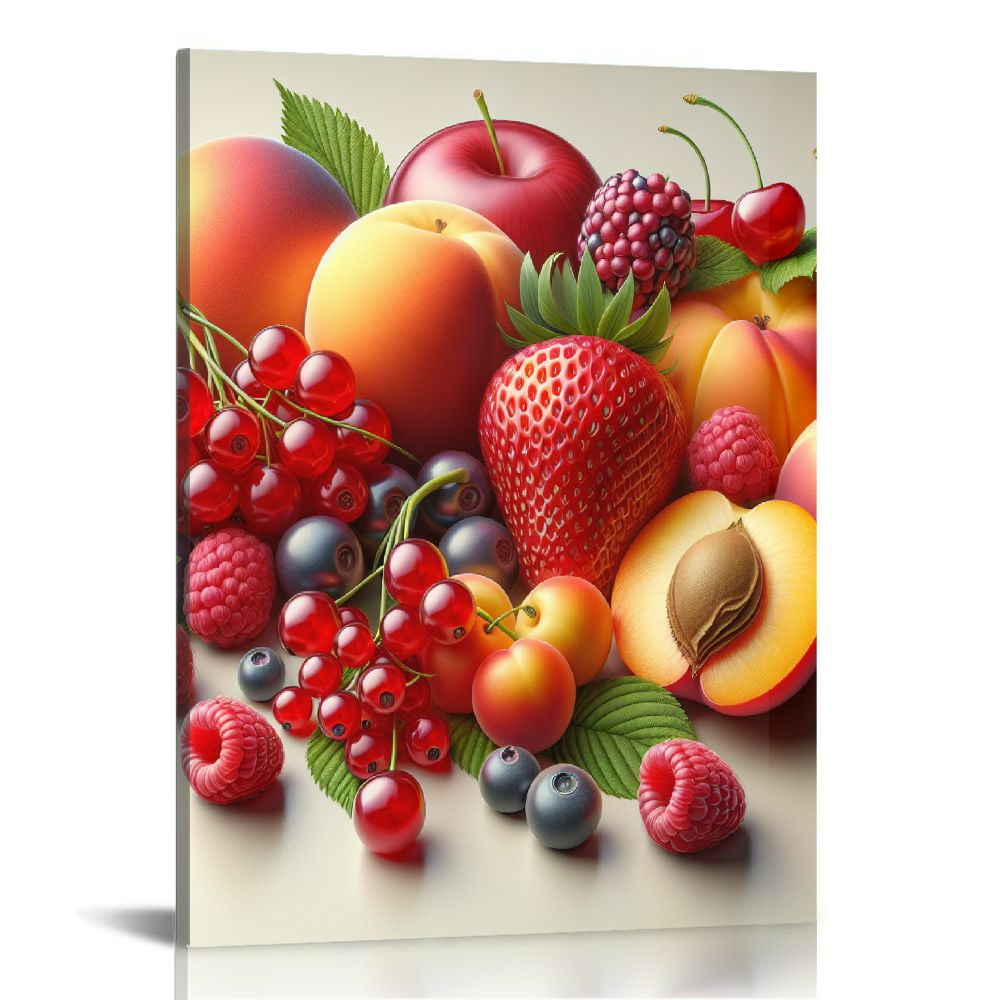 MLOML Colorful Various Fruit Canvas Wall Art Strawberries Blueberries ...