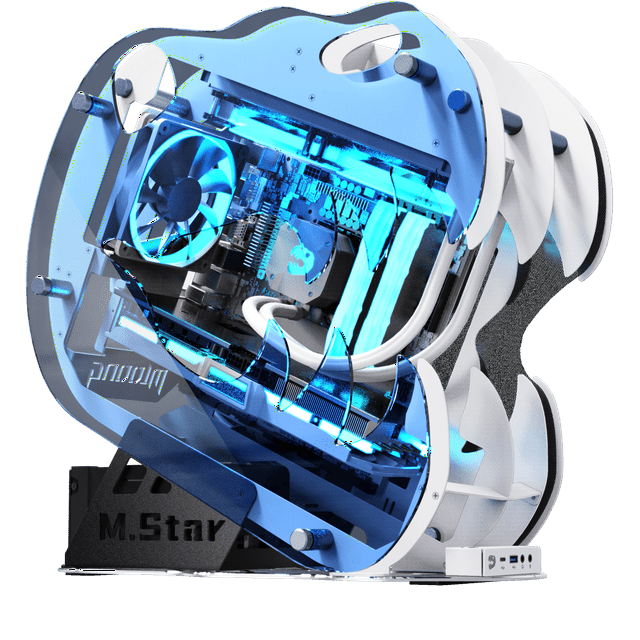 MLOONG M.STAR 3 Blue MATX Mid Tower PC Gaming Case with High Airflow ...