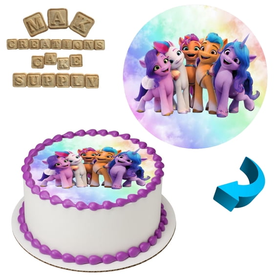 MLP New Generation (Design 2) 8" Round Edible Cake Topper ~ Can be used ...