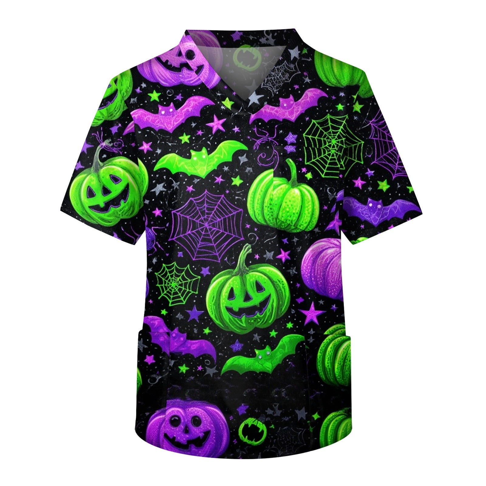 MLQIDK Big and Tall Scrubs for Men Stretch Funny Nurse Uniform Shirts ...