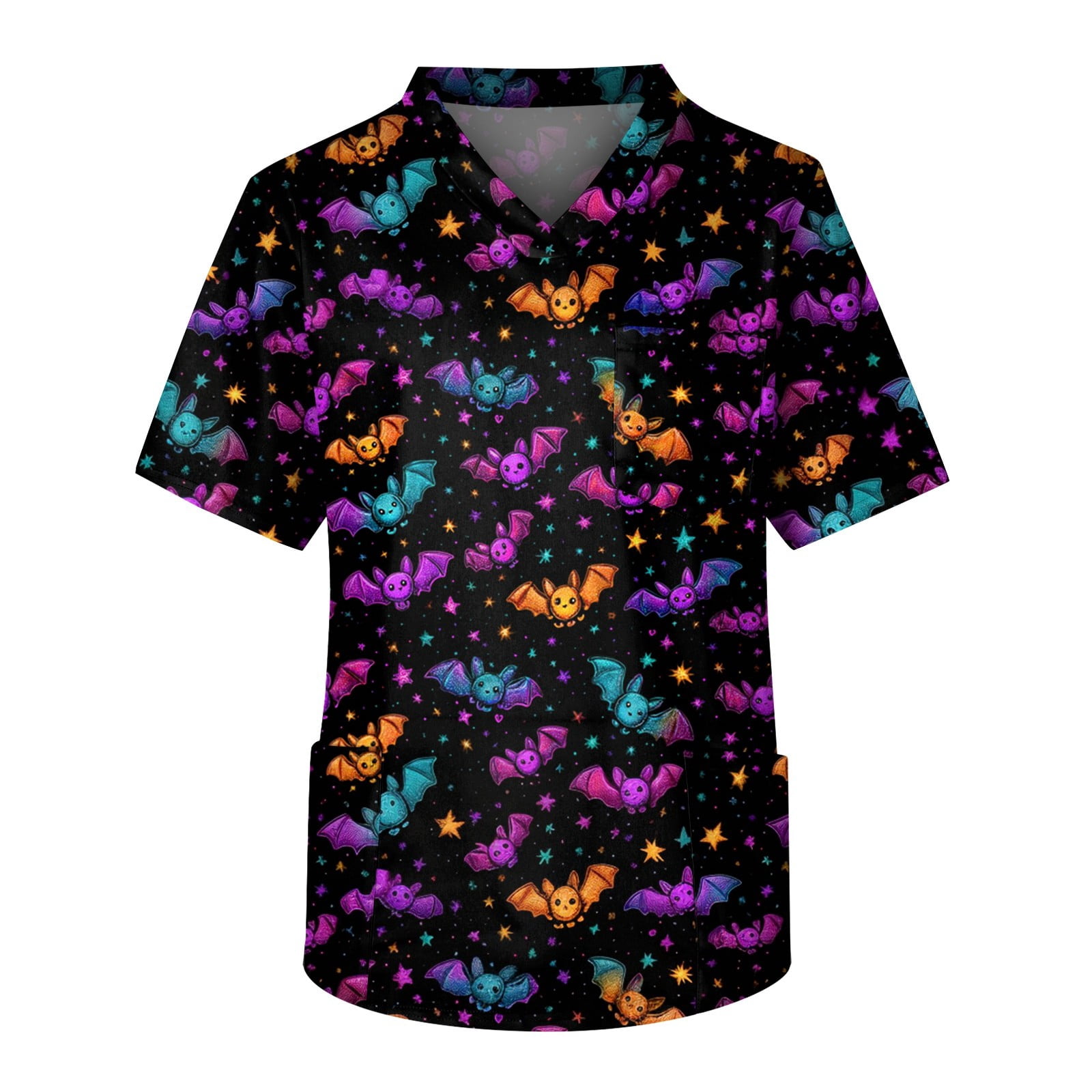 MLQIDK Big and Tall Scrubs for Men Stretch Funny Nurse Uniform Shirts ...