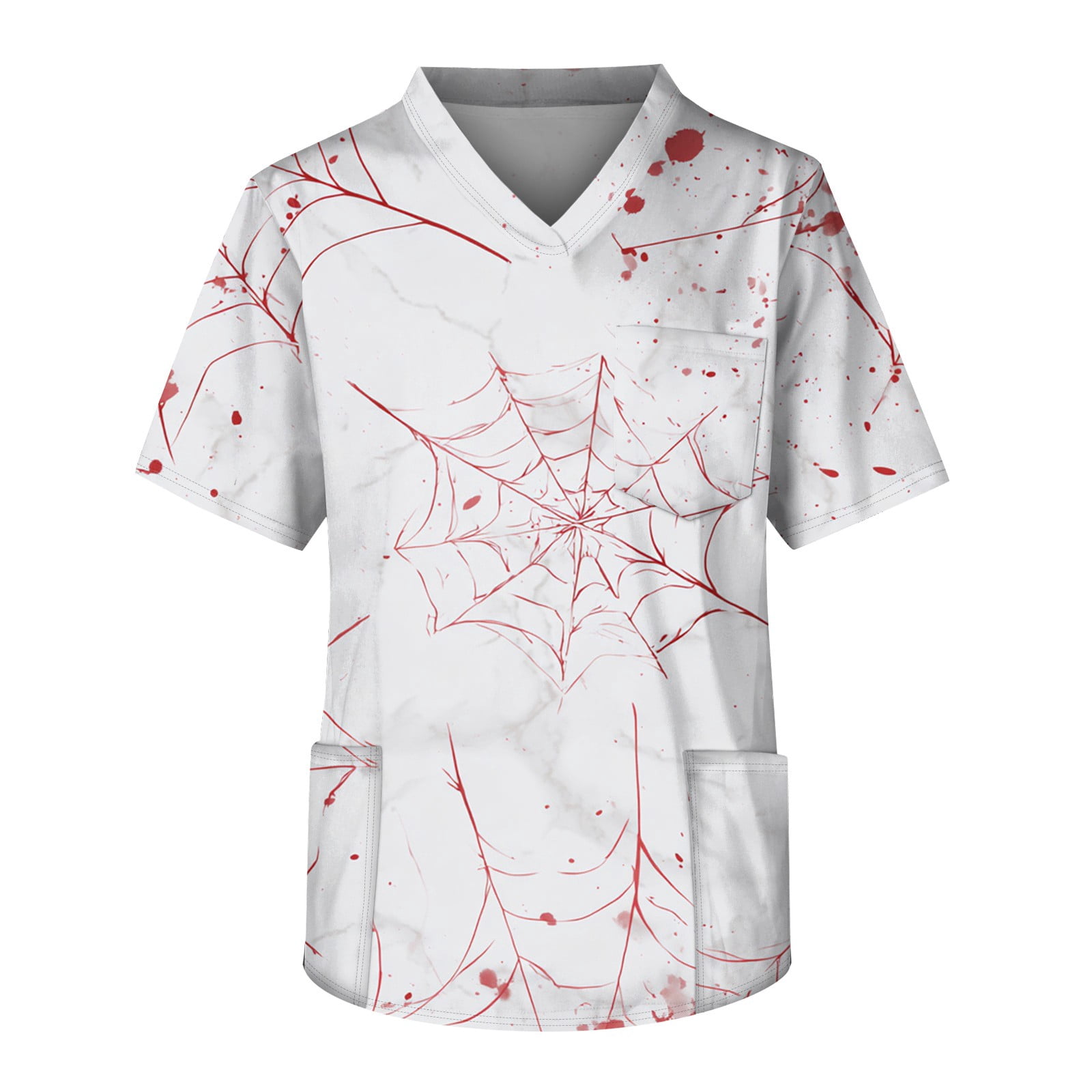 MLQIDK Big and Tall Scrubs for Men Stretch Funny Nurse Uniform Shirts V ...